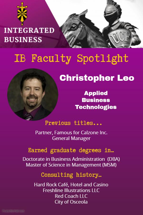 IB Faculty Spotlight: Dr. Christopher Leo – Integrated Business Blog