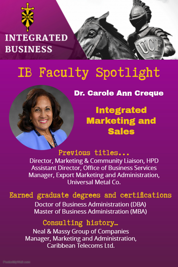 IB Faculty Spotlight: Dr. Carole Ann Creque – Integrated Business Blog